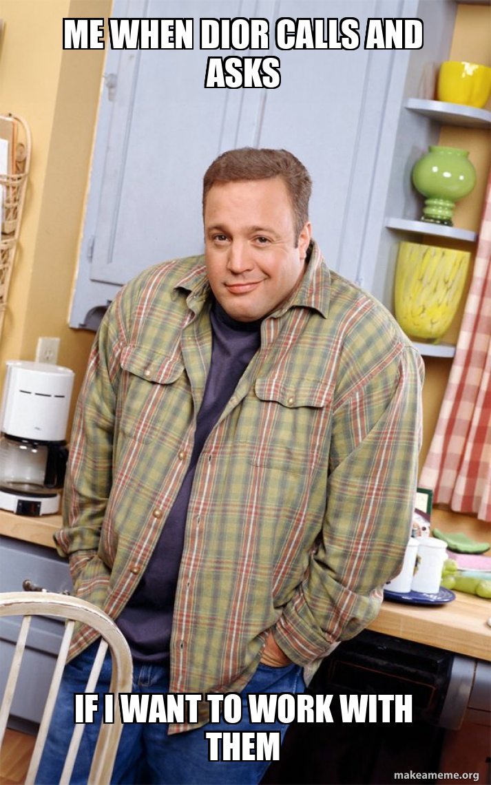 Me when Dior calls and asks if I want to work with them - Kevin James ...