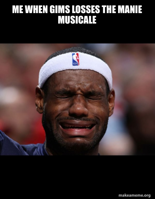 Me when GIMS losses the manie musicale - Lebron Crying Meme Generator