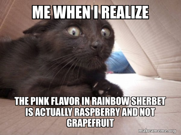 me when i realize the pink flavor in rainbow sherbet is actually ...