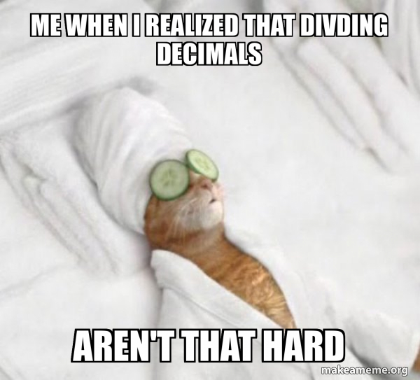 ME WHEN I REALIZED THAT DIVDING DECIMALS AREN'T THAT HARD - Pampered ...