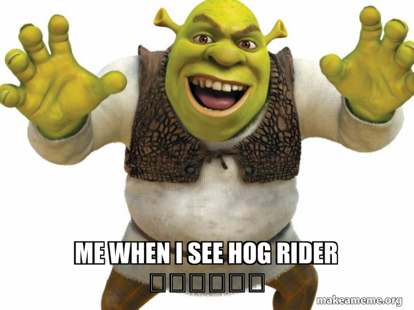 ME WHEN I SEE HOg RIDER ☠️☠️☠️ - Shrek Meme Generator