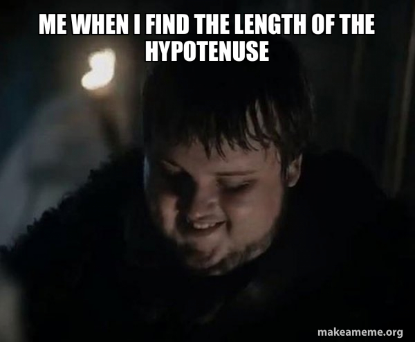 me when i find the length of the hypotenuse - Samwell Tarly Meme Meme ...