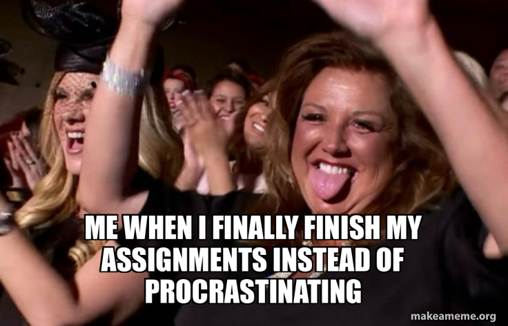Me when i finally finish my assignments instead of PROCRASTINATING Meme ...