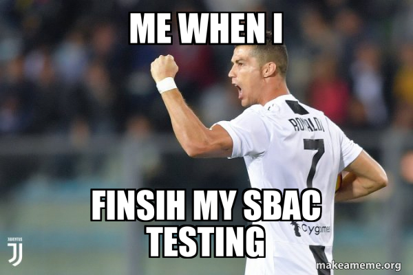 me when I finsih my SBAC testing - Cristiano Ronaldo Meme Generator