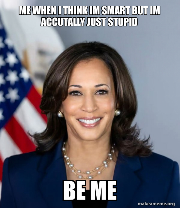 Me when i think im smart but im accutally just stupid be me - Kamala ...