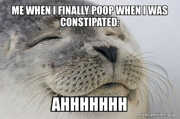 Me when I finally poop when I was constipated: Ahhhhhhh - Satisfied ...