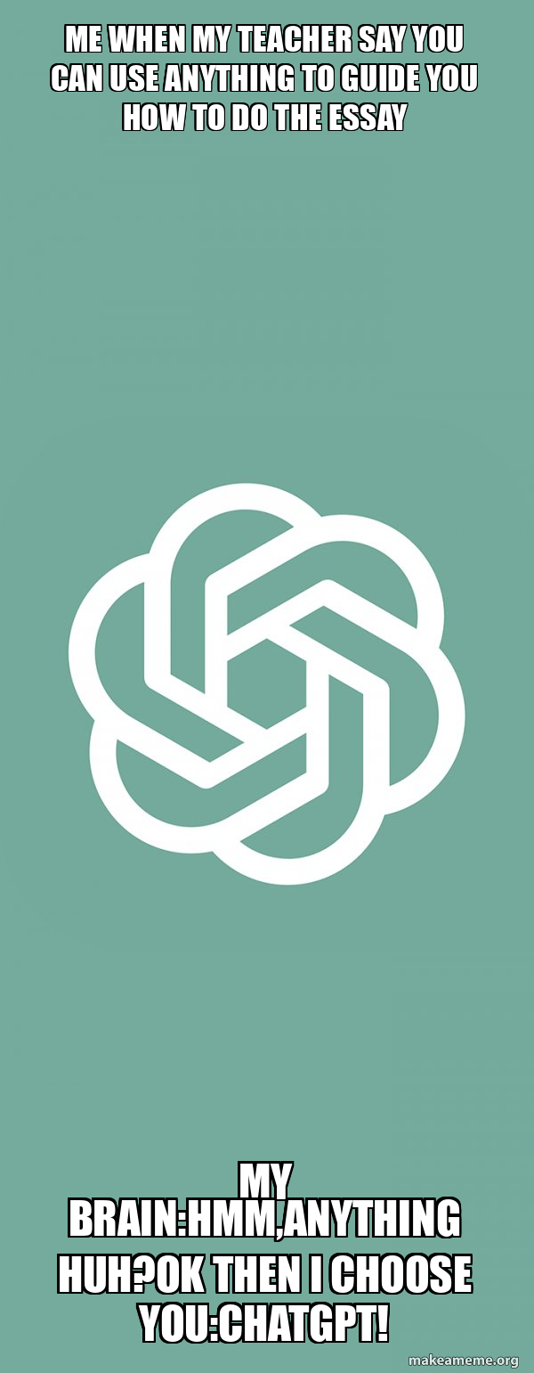 Me when my teacher say you can use anything to guide you how to do the ...