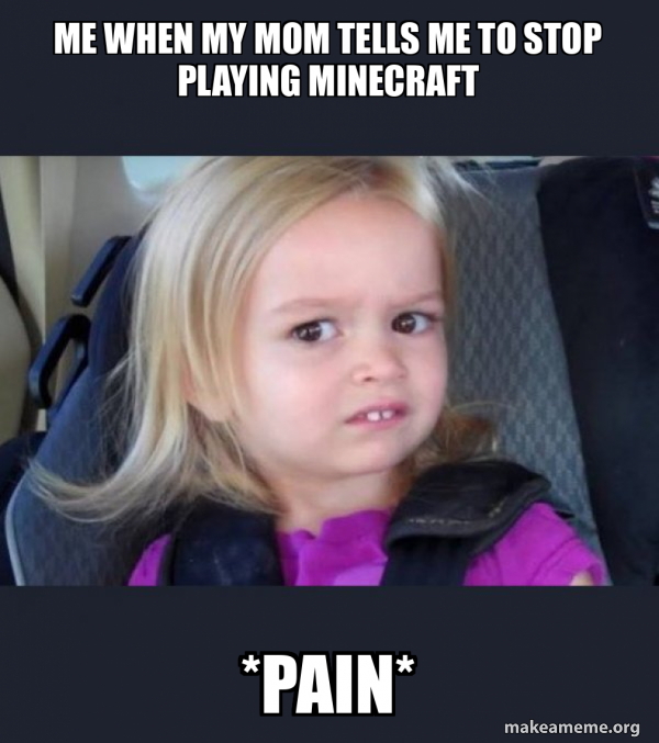 Me When My Mom Tells Me to stop playing minecraft *pain* - Side-Eyes ...