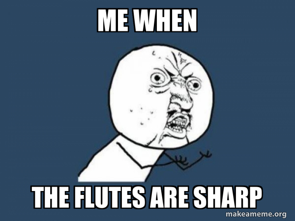Me when The flutes are sharp - Y U No Meme Generator