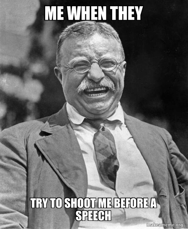me when they try to shoot me before a speech Meme Generator