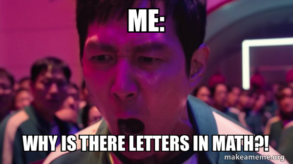 Me: why is there letters in math?! - I've Played These Games Before ...
