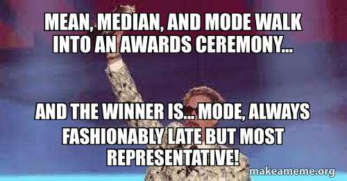 Mean, Median, and Mode walk into an awards ceremony... And the winner ...
