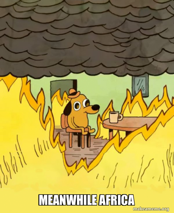 Meanwhile africa - This Is Fine Meme Generator
