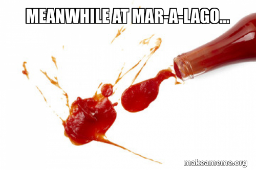 MEanwhile at Mar-A-Lago... - Mar A Lago Ketchup Meme Generator