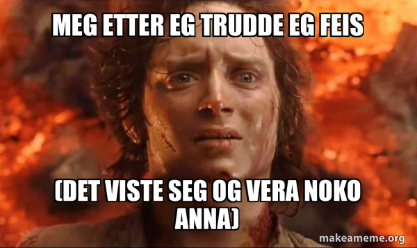Meg etter eg trudde eg feis (det viste seg og vera noko anna) - Frodo ...