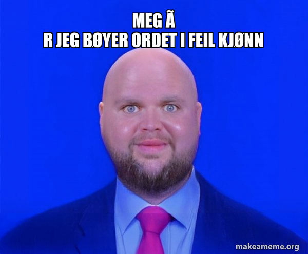 meg år jeg bøyer ordet i feil kjønn - Bald J.D. Vance Meme Generator