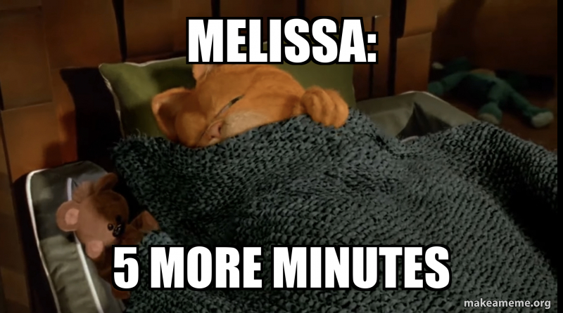 Melissa: 5 more minutes Meme Generator