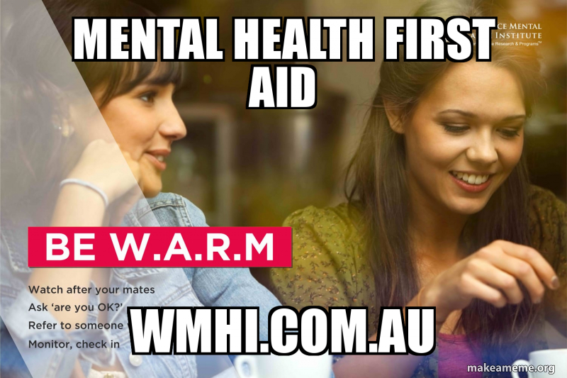 mental health first aid Wmhi.com.au - MENTAL HEALTH FIRST AID Meme ...