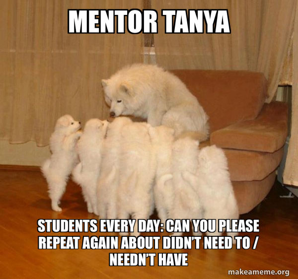 mentor Tanya students every day: can you please repeat again about didn ...
