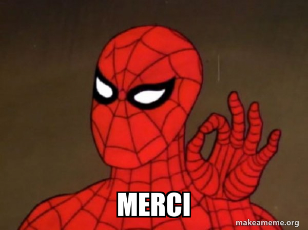 Merci - Spiderman - Care factor Zero Meme Generator