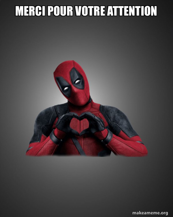 Merci pour votre attention - Deadpool Heart Hands Meme Generator