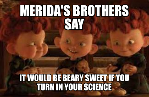 Merida's Brothers say It would be Beary Sweet if you turn in your ...