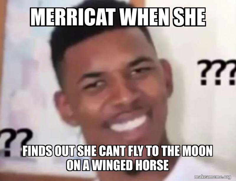 merricat when she finds out she cant fly to the moon on a winged horse ...