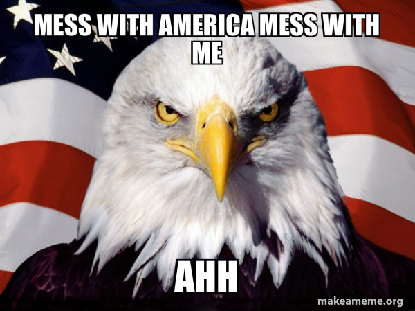 Mess with America mess with me Ahh - American Pride Eagle Meme Generator