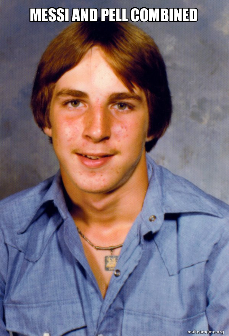 Messi and Pell combined - Old Economy Steven Meme Generator