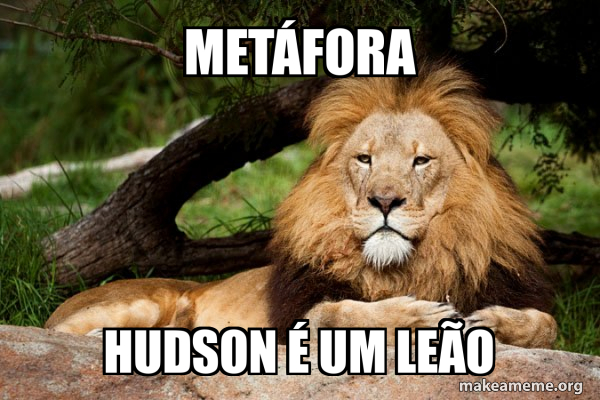 Metáfora Hudson é um leão - Contemplative Lion | Make a Meme