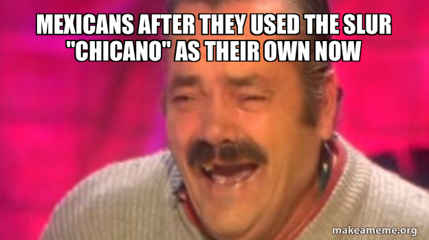Mexicans after they used the slur "chicano" as their own now Meme Generator