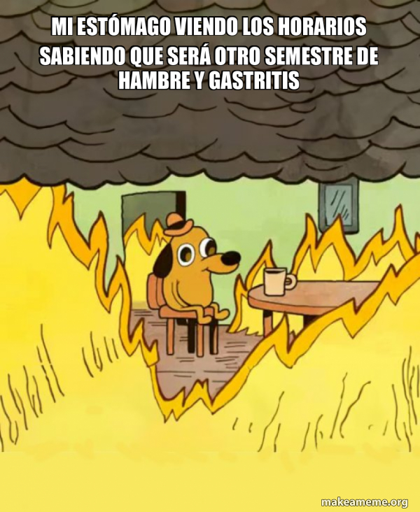 Mi estómago viendo los horarios sabiendo que será otro semestre de ...