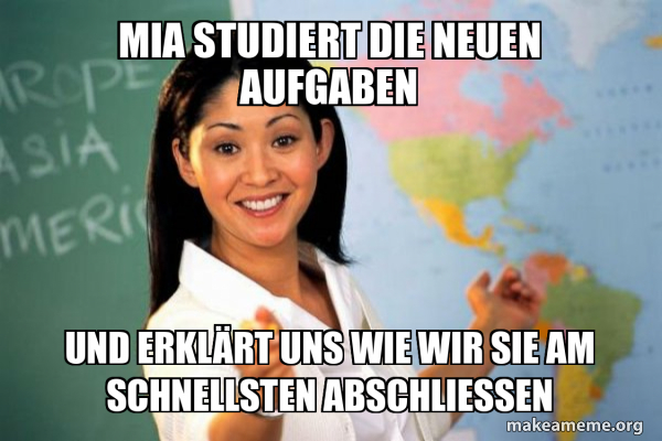 Mia studiert die neuen Aufgaben und erklärt uns wie wir sie am ...