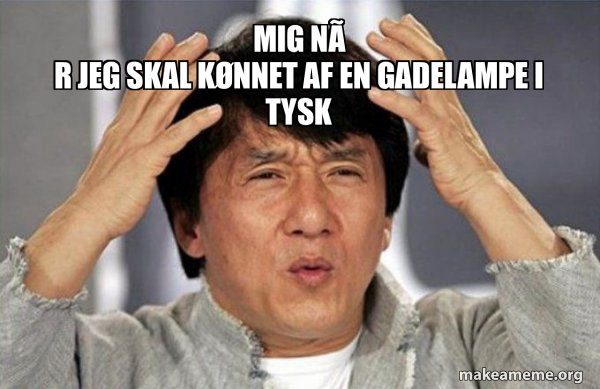 Mig når jeg skal kønnet af en gadelampe i tysk - Jackie Chan Why? Meme ...