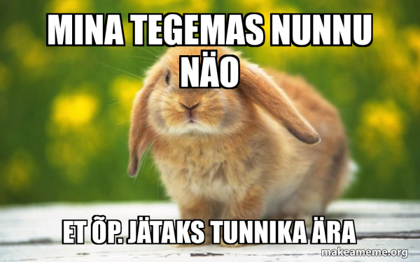 Mina tegemas nunnu näo Et õp. jätaks tunnika ära - Regretful Rabbit ...