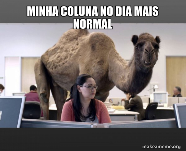 Minha coluna no dia mais normal - Hump Day Camel Meme Generator