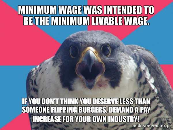 Minimum wage was intended to be the minimum livable wage. If you Don't ...