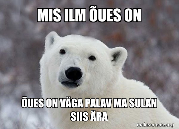 mis ilm õues on õues on väga palav ma sulan siis ära - Popular Opinion ...