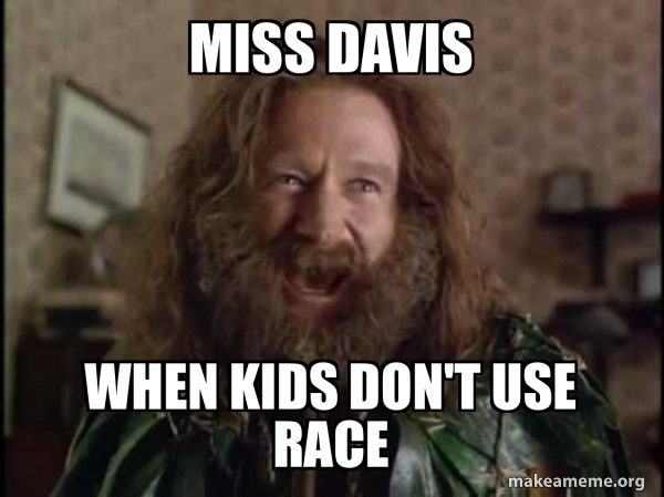 Miss Davis When kids don't use RACE - Robin Williams - What year is it ...