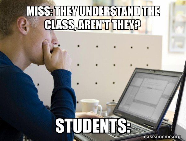 miss: they understand the class, aren't they? Students: - Programmer ...