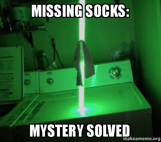 missing socks: mystery solved Meme Generator