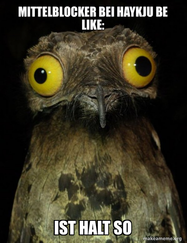 Mittelblocker bei haykju be like: ist halt so - Weird Stuff I do Potoo ...