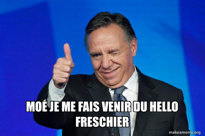 moé je me fais venir du hello freschier Meme Generator