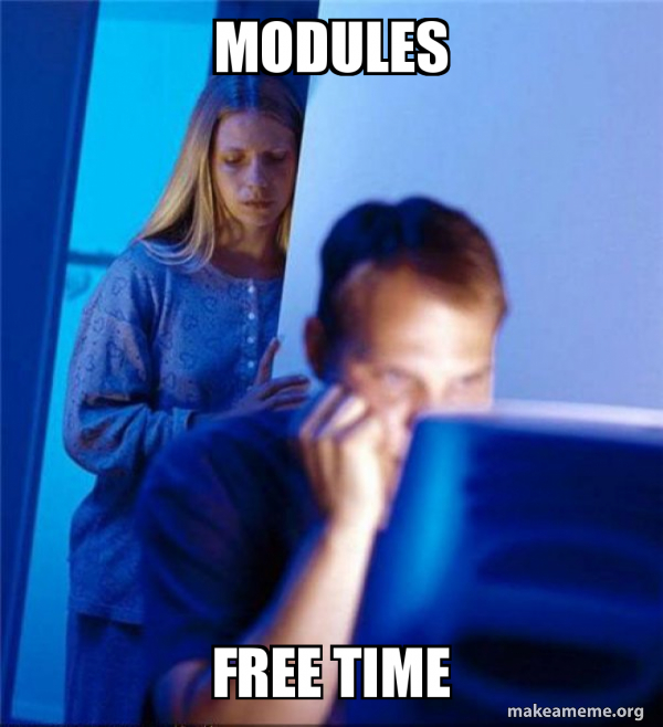Modules Free time - Redditors Wife Meme Generator
