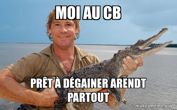 moi au cb prêt à dégainer Arendt partout - Steve irwin Meme Generator