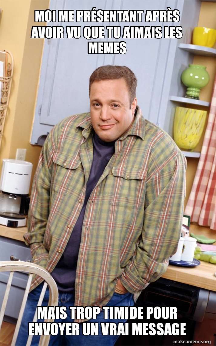 Moi me présentant après avoir vu que tu aimais les memes mais trop ...