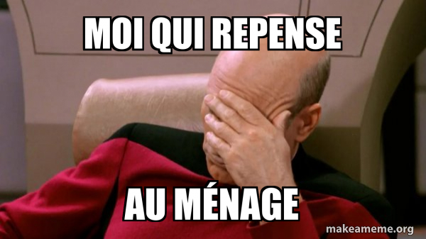 Moi qui repense Au ménage - Picard Facepalm Meme Generator