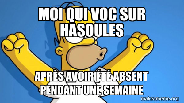Moi qui voc sur HaSouLeS après avoir été absent pendant une semaine ...