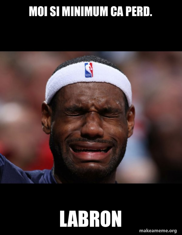 moi si minimum ca perd. labron - Lebron Crying Meme Generator
