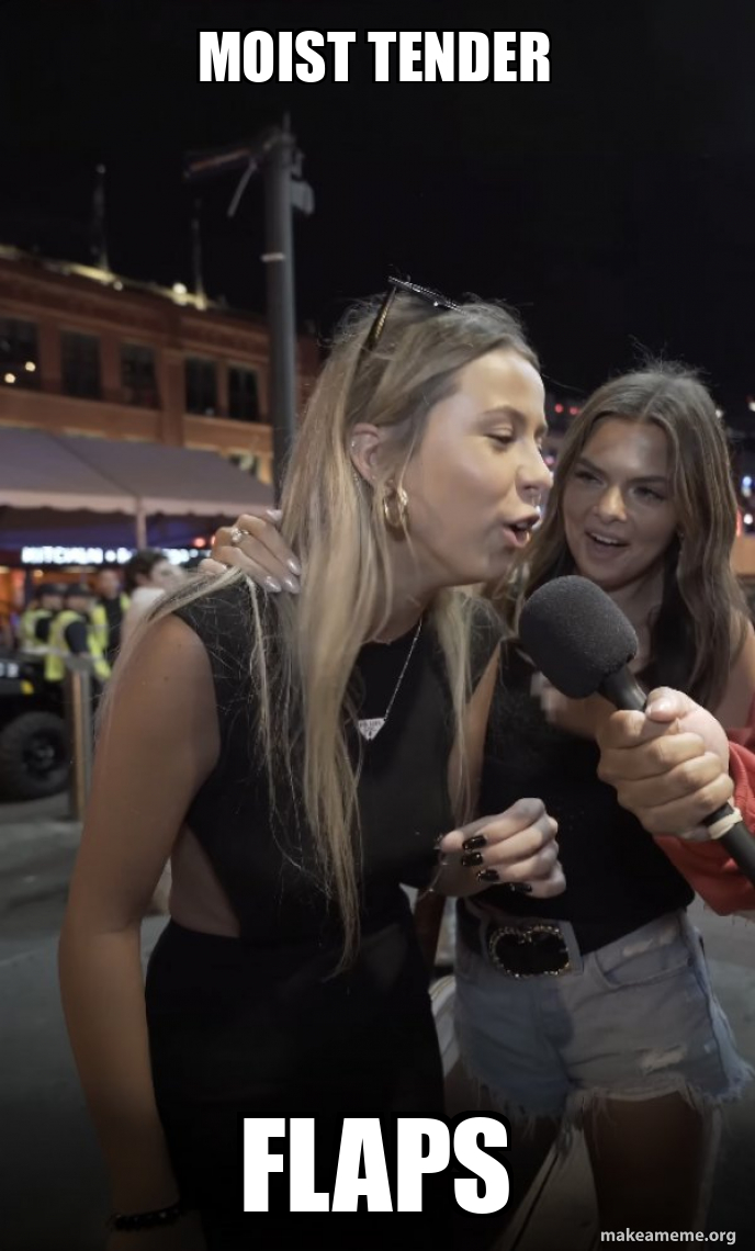 moist tender flaps - Hawk Tuah Meme Generator